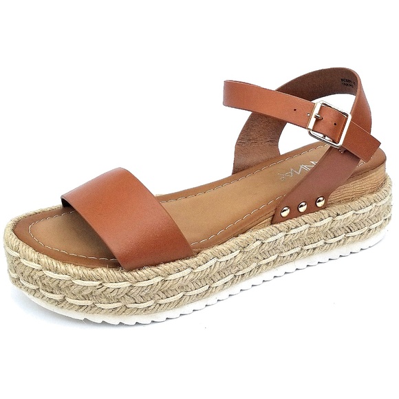 Shoes | New Tan Open Toe Espadrille Flatform Sandals | Poshmark
